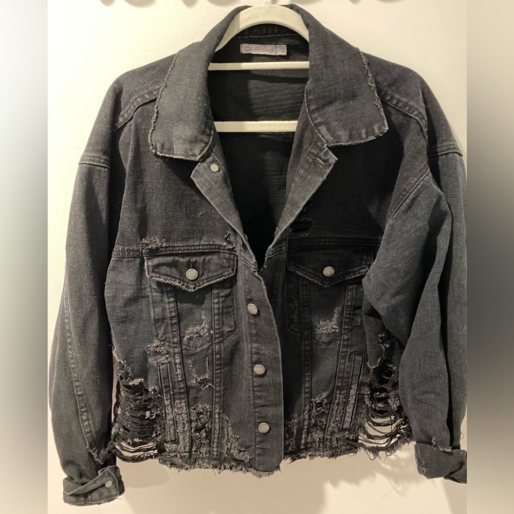 Carmar Ripped Denim Jacket Oversized - Gem